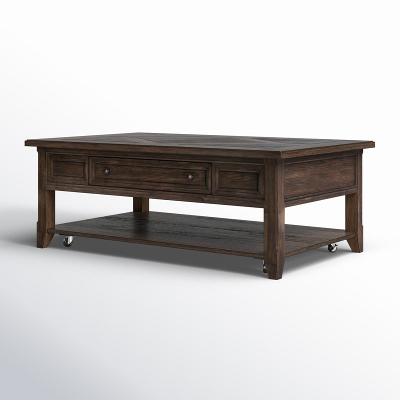 Wade Logan® Bronzavia Rectangular Cocktail Table w/ Casters | Wayfair